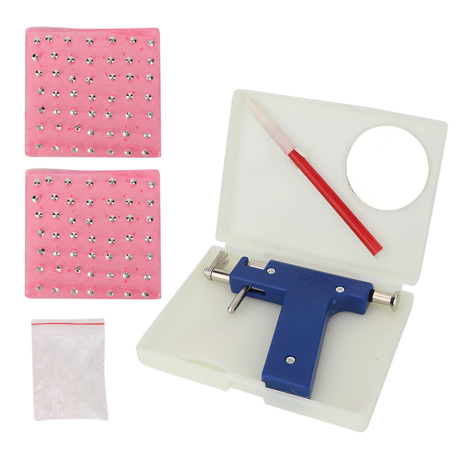 Akozon Body Piercing Gun Kit, Professional Painless Tool Nose Navel Disposable Ear ohrringe piercing ohrring Hole Set Studs Steel Needles Kits for Beauty Supply