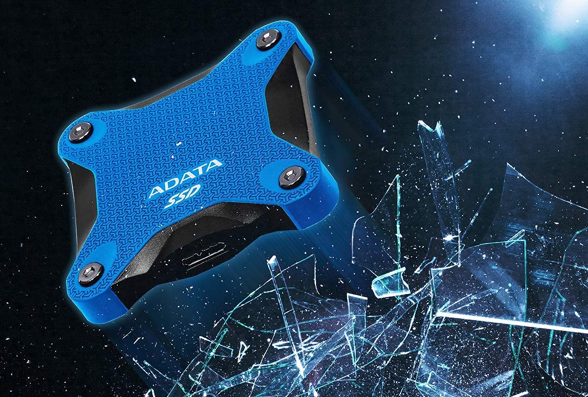ADATA SD600Q 240GB Ultra-Speed Portable Durable External SSD - Up to 440MB/s -3D NAND USB3.2 Blue (ASD600Q-240GU31-CBL)