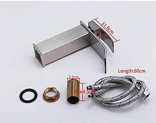 Kitchen Taps Brushed Nickel Bathroom Faucet Waterfall Faucet Single Handle Brass Bath Basin Hot and Cold Water Mixer Tap