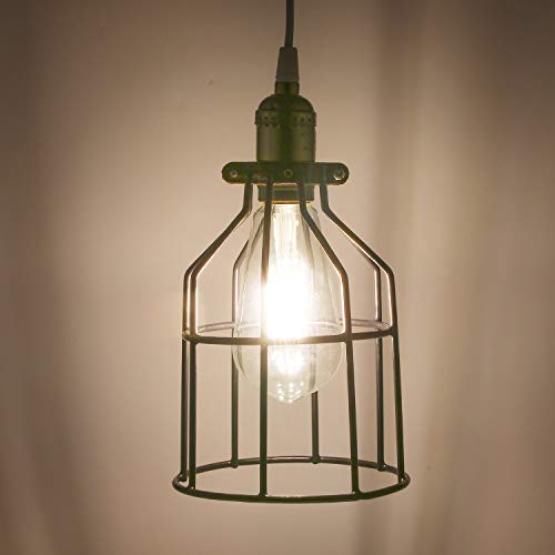 Kohree Metal Bulb Guard Lamp Cage, for Pendant Light, 32-42mm Lamp Base, Ceiling Fan Light Bulb Covers Vintage Open Style Industrial Grade Adjustable 4 Packs(Cage ONLY)