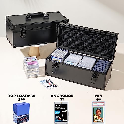 Azamou Toploaders Storage Box fits 3" x 4" 35pt Rigid Card,Trading Cards, Sports Cards,Graded Card , with3 Sponge partition (Holds 300 Toploaders) Also compatible PSA BGS Rating card