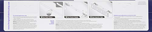 HIGH & MIGHTY 515703 Coat Rack 4 Hook Rail, Easy Tool-Free Dry Wall Installation, Holds up to 30lbs, 18", White & Silver