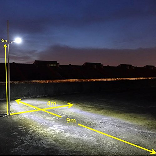 Alpha 1080X Solar Street Light Motion Sensor 3-Mode Street Lamp Dusk to Dawn Dimmable Waterproof Max Pole Diameter 3", Cool White LED