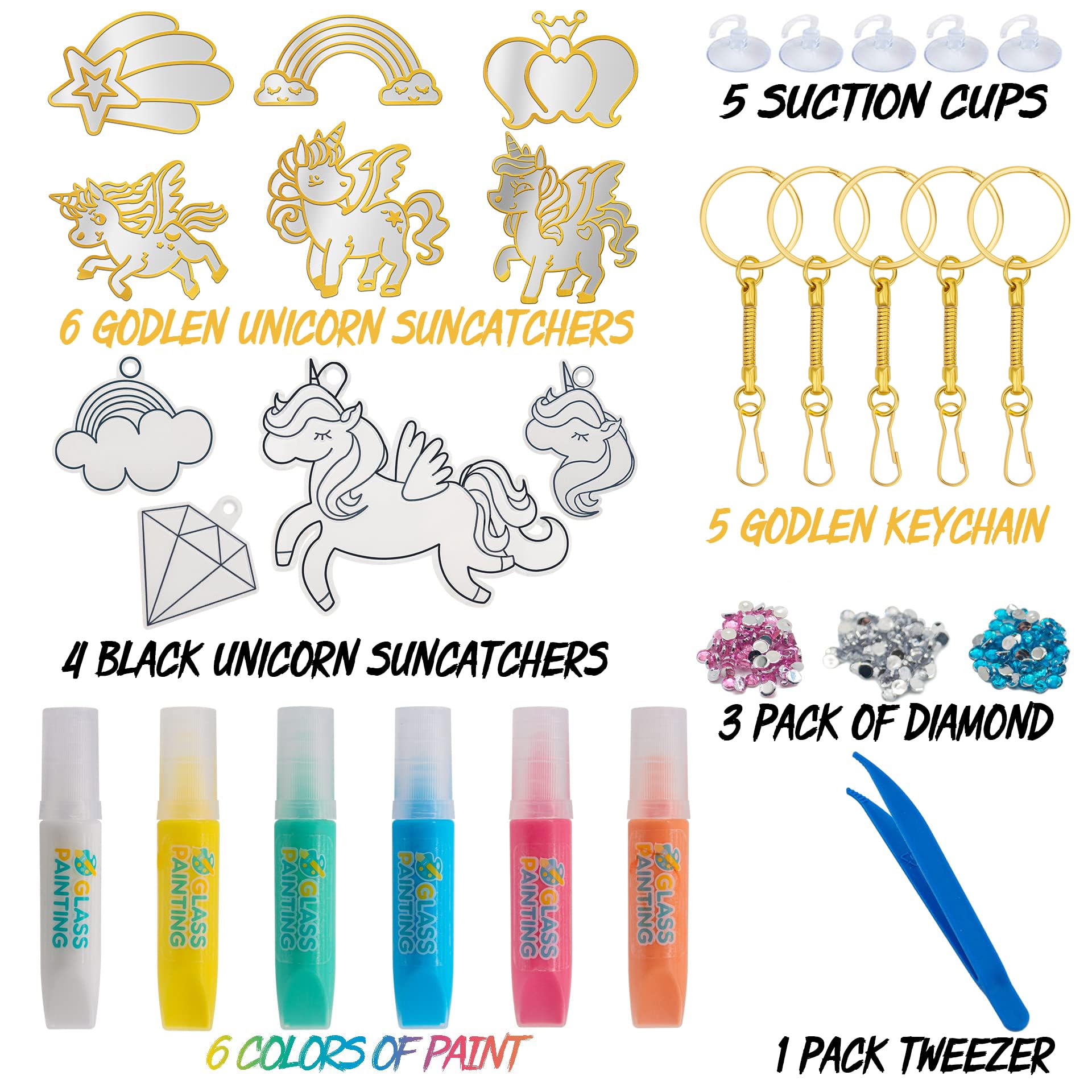 FTBox Create Your Own Unicorn Window Art, DIY Unicorn Window Suncatchers, Crystal Pendant, Arts and Craft Kits for Kids Ages 3-12