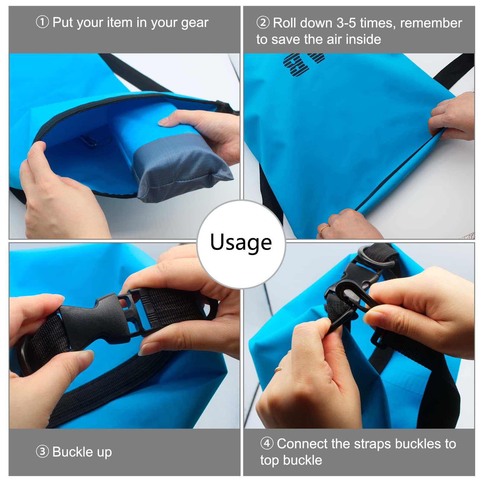 AAB Waterproof Dry Bag Backpack with Side Pocket 10L/20 L with Phone Case-Floating Waterproof Bag Dry Sack Dry Bag for Rafting, Boating, Swimming, Beach, Fishing