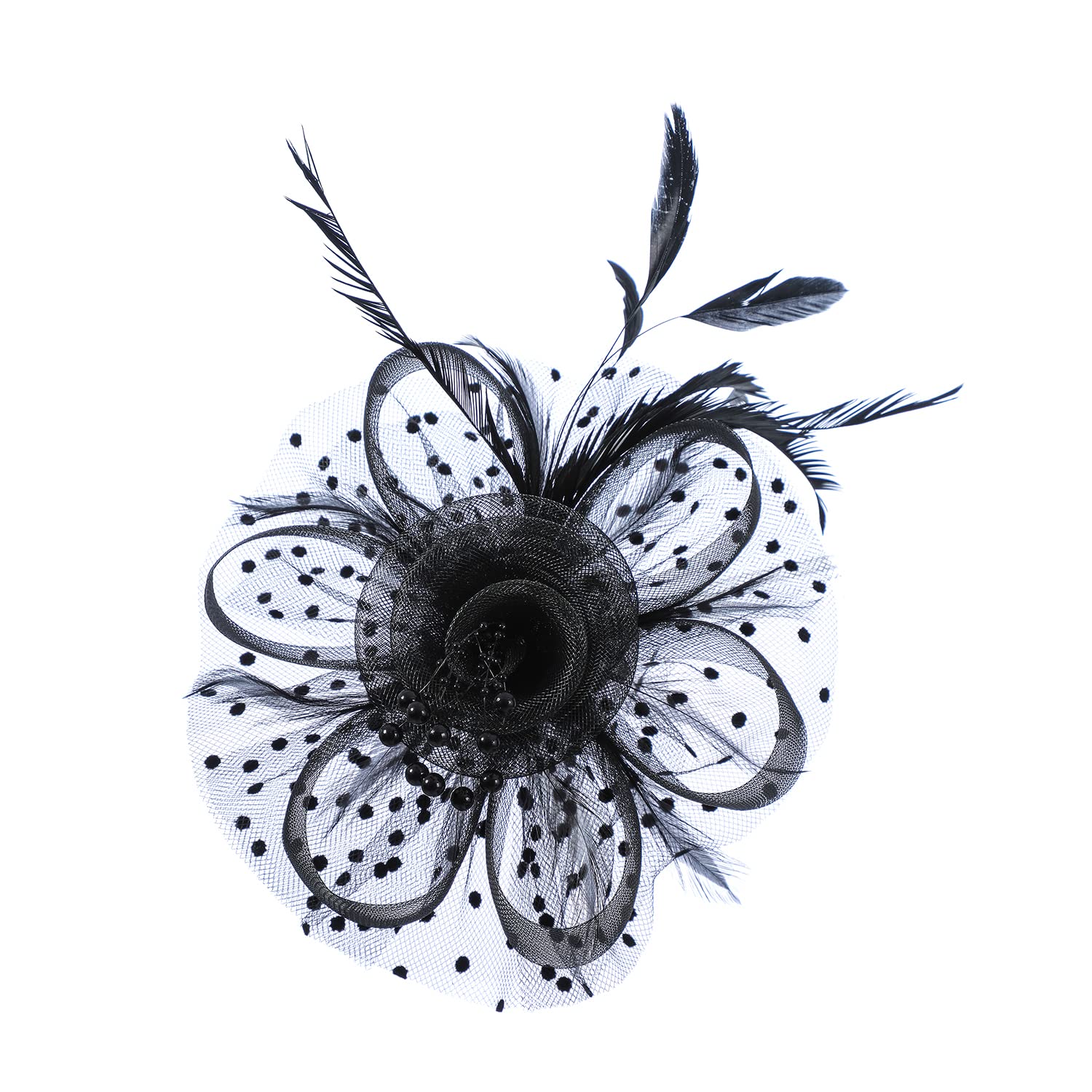 Cocktail Fascinator Hat 20s Pillbox Tea Party Hat Wedding Headwear Kentucky Derby Hats for Women(Black)