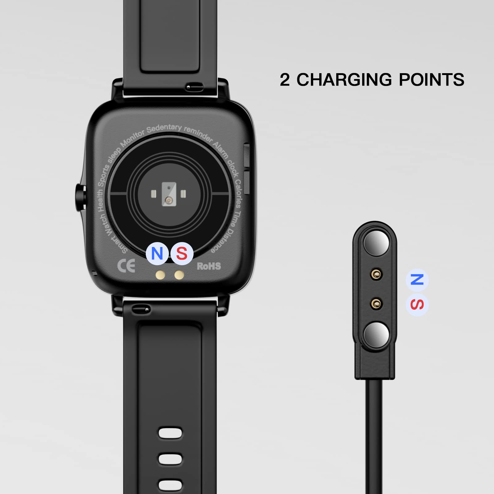 ANDFZ Smart Watch Charger Magnetic, USB Charging Cable Compatible LESHIDO T42Pro CS01 CS02 CS03 CS08 Black Pink Starlight