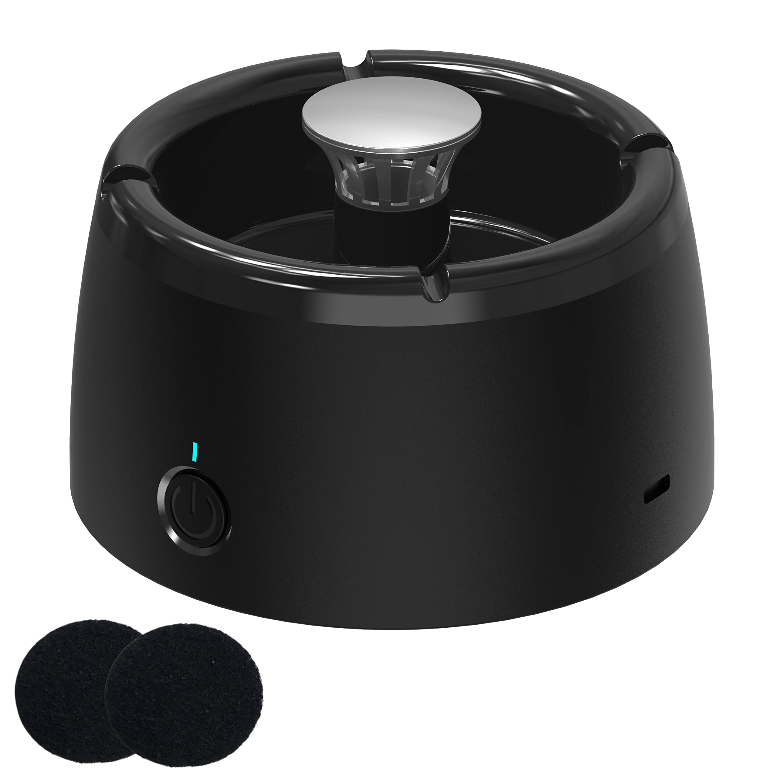 Ashtray Air Purifier USB Rechargeable Ashtray for Gift Home/Outdoor/Office/car (Black)