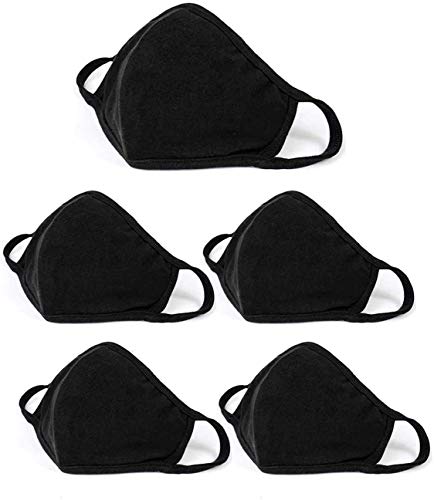 5 Pcs Cotton Face Masks. Fashionable Unisex Washable and Reusable cotton face masks