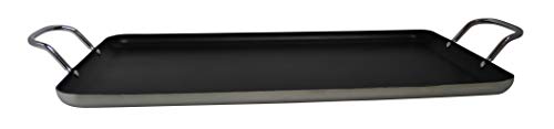 Imusa USA Nonstick Stovetop Double Burner Griddle with Metal Handles, 17-Inch, Black