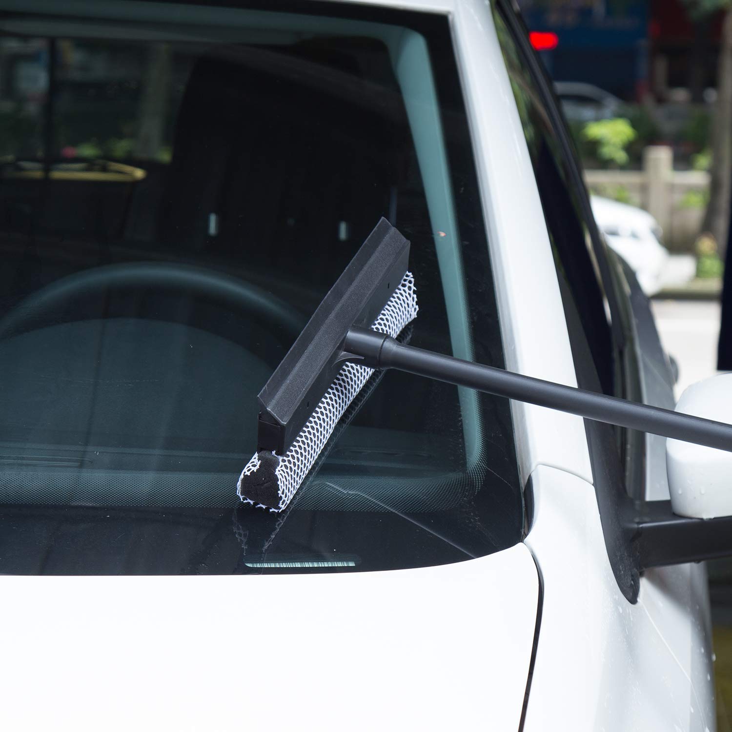 AD AIDO Car Windshield Wash Cleaner, with Long-Reach Handle, Unique Pivoting Head Window Glass Cleaner, Car & Home Interior Exterior Use (Black)