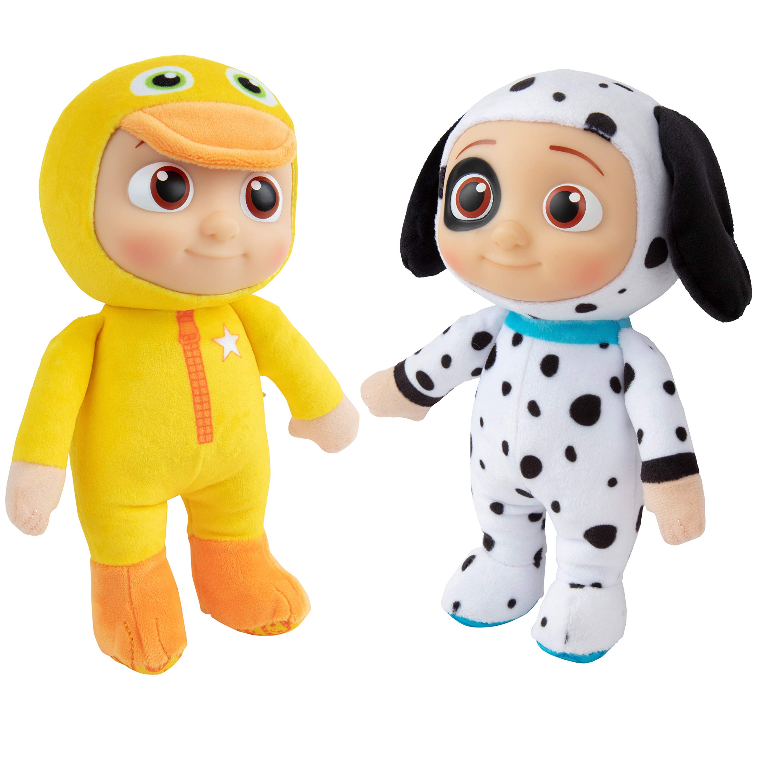 CoComelon 8" JJ Puppy & Duck Plush 2-Pack - Officially Licensed - Soft Stuffed Animal Doll Toy Figure - Valentine's Day Easter Basket Stuffer Gift for Kids, Boys, Girls, Toddlers, Preschoolers 18+mo