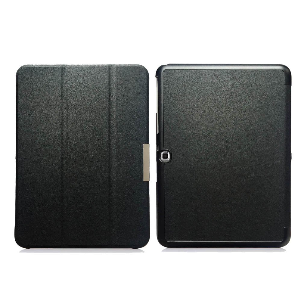 KUESN SM-T530 T531 Smart Cover Case for Samsung Galaxy Tab 4 10.1 Tablet Ultra Slim Flip Folio Pu Leather Stand Case with Magnetic Auto Sleep&Awake up (Black)