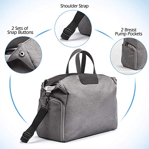 IDAHO JONES Breast Pump Bag for Work with Cooler - Tote for All Breastpump, Spectra & Medela - Organizer for Pumping Essentials - Carrying Case for Working Moms - Ellerby