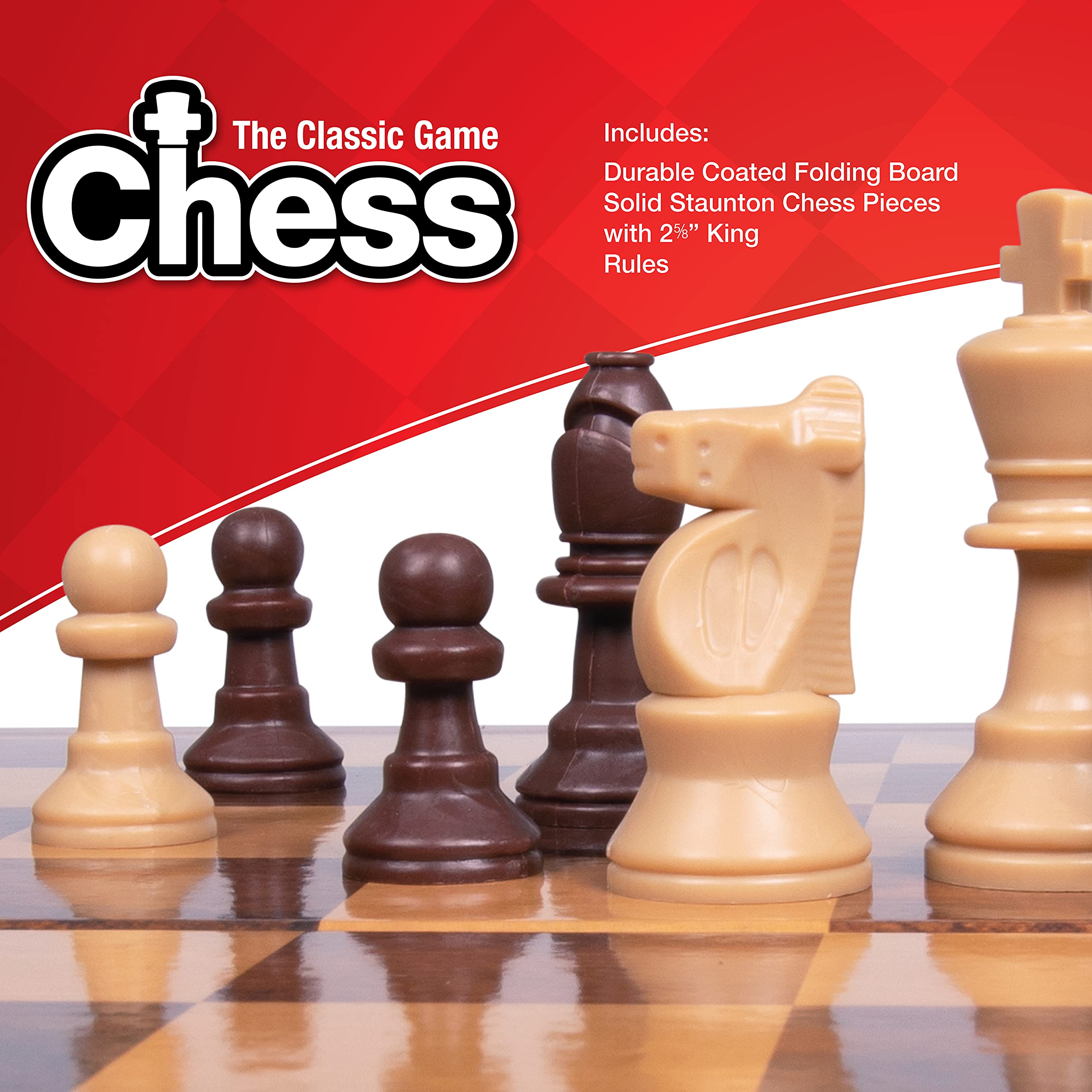 Crazy Games Plastic Chess Set: Premium Quality, Foldable Board with Staunton Pieces - Perfect for Travel, Kids and Adults, Suitable for Indoor & Outdoor Portable Ajedrez