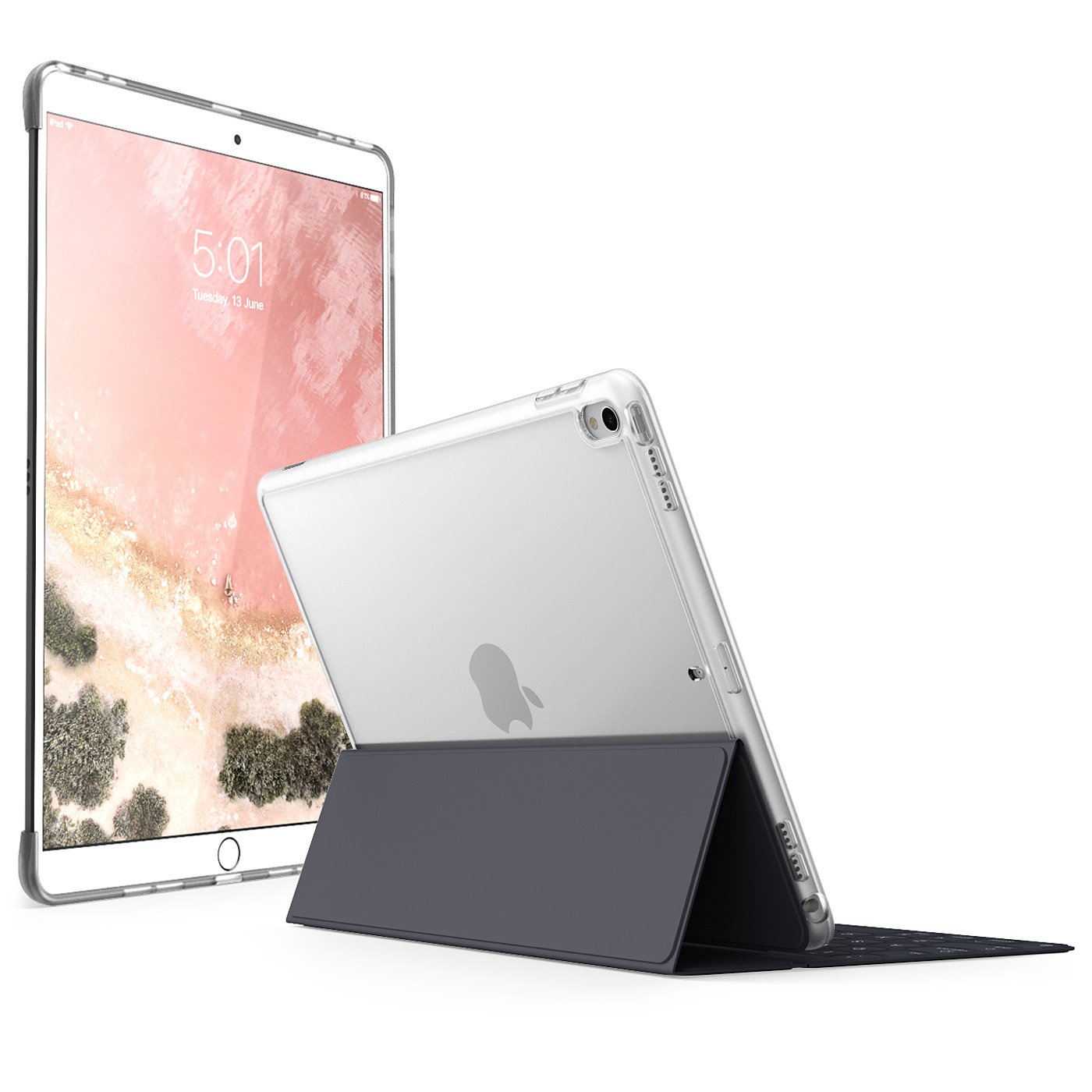 i-Blason Case for iPad Pro 10.5" (2017 Release) and iPad Air 3 10.5" 2019 (3rd Generation), Compatible with Official Smart Cover and Smart Keyboard Clear Hybrid Cover Updated Version (Clear)