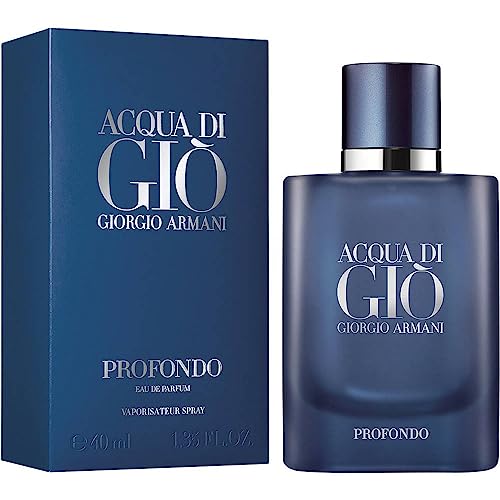 GIORGIO ARMANI Acqua Di Gio Profondo Eau De Parfum Spray for Men, Aquatic fougère, 1.35 Oz