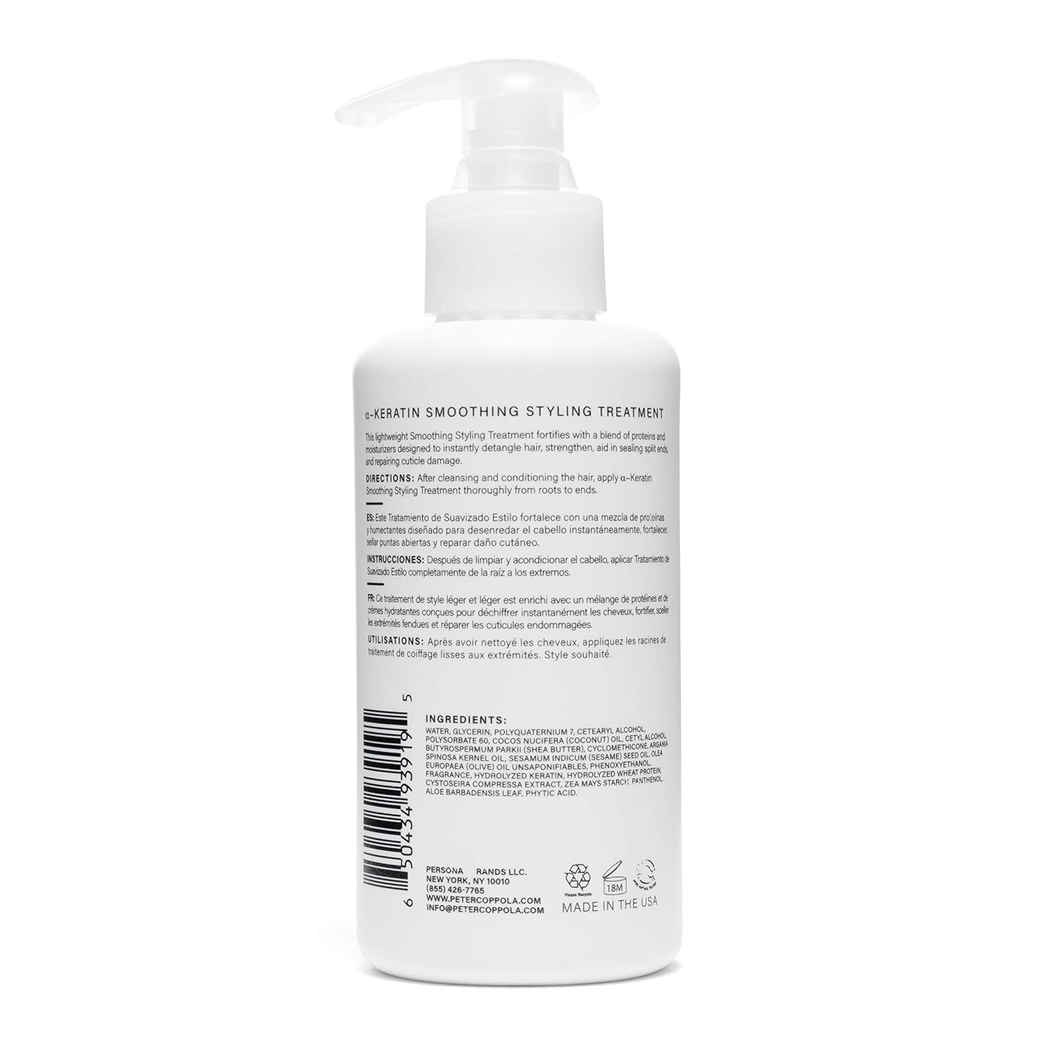 Peter Coppola A-keratin Smoothing Styling Treatment -straightening Cream Gently Detangles Hair, Seals Split Ends, Eliminates Frizz, And Speeds Up Styling Time Leaving Hair Smooth And Soft (5 Oz)