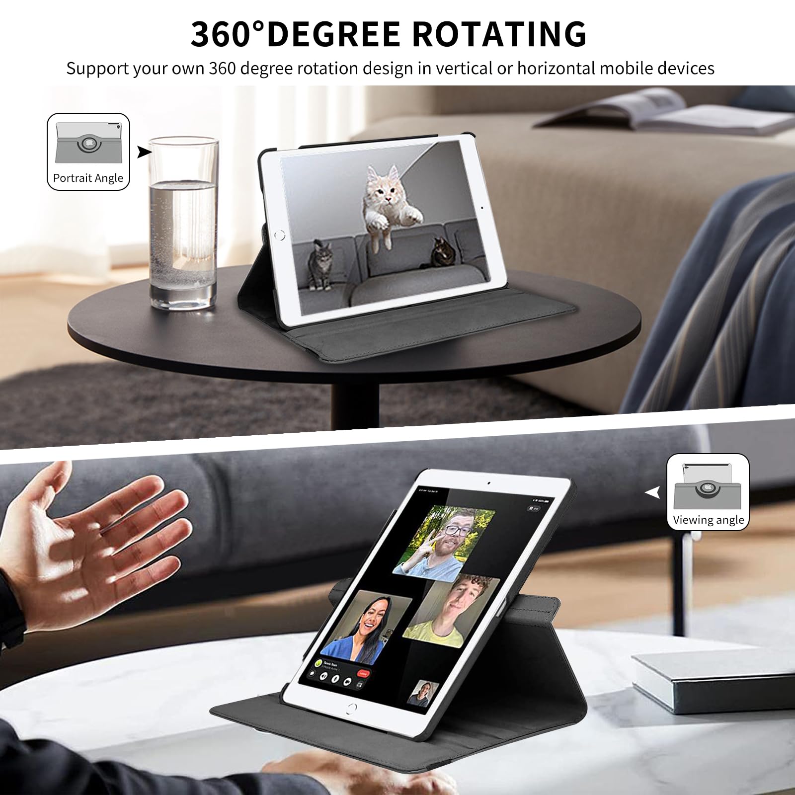 iPad Case Fit 2018/2017 iPad 9.7 6th/5th Generation - 360 Degree Rotating iPad Air Case Cover with Auto Wake/Sleep Compatible with Apple iPad 9.7 Inch 2018/2017 (National Wind)