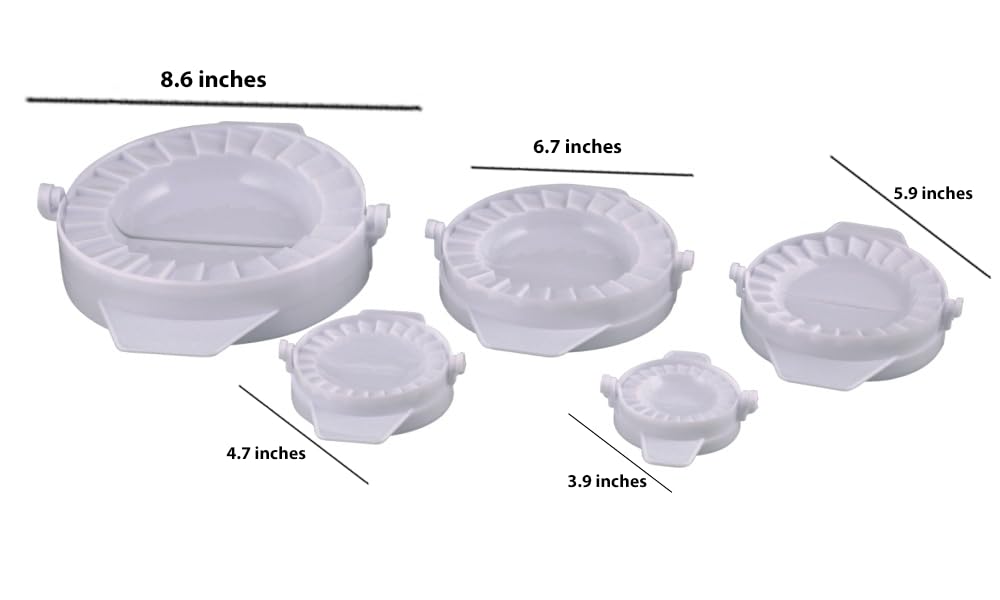 5 Piece Dumpling Maker Dumplings Tool Ravioli Press Pastry Skin Press Mold Set Dough Ravioli Press Asian Dumpling Mold Pelmeni Maker Dough Press Home Cooking Calzone Maker Pierogi