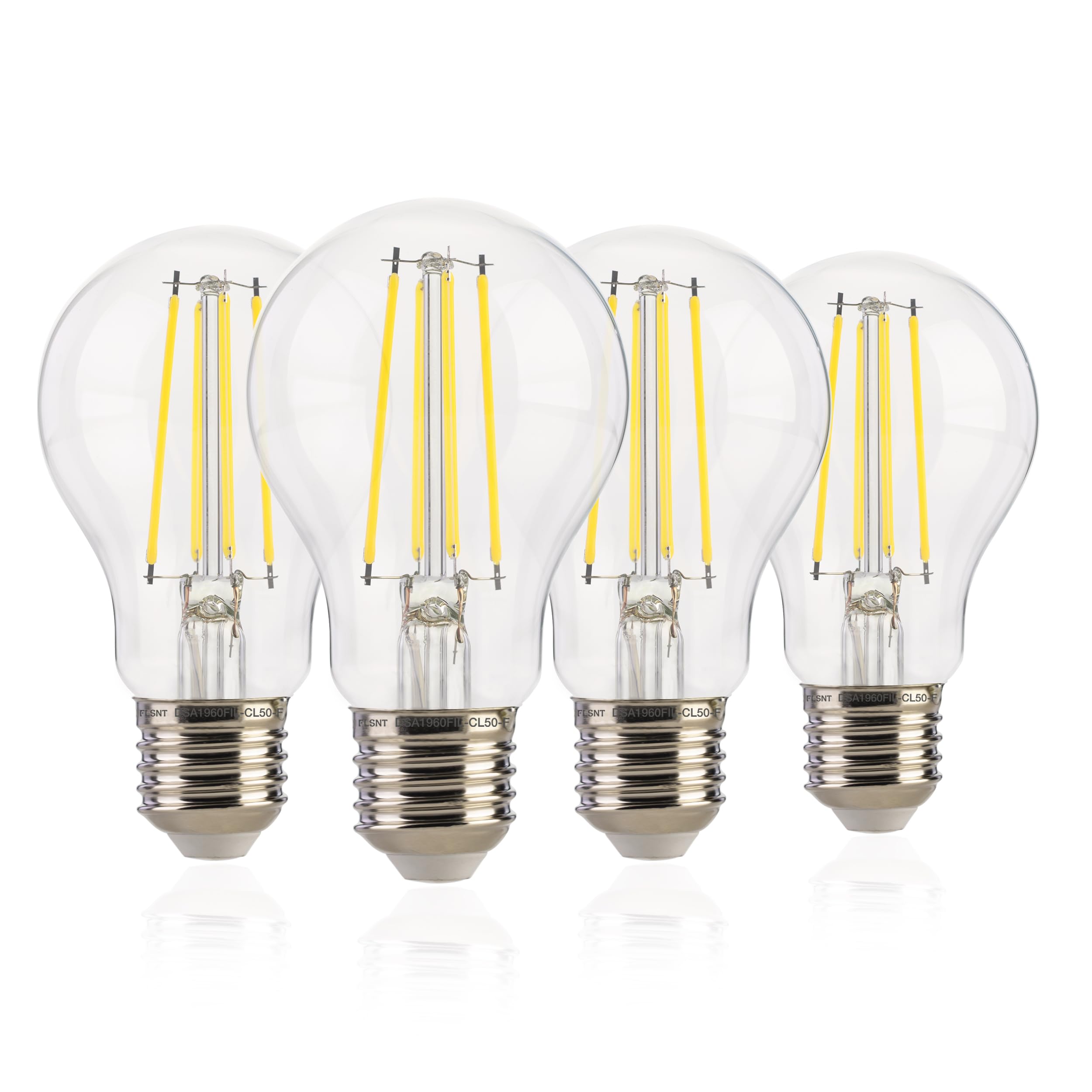 FLSNT Dusk to Dawn Outdoor Sensor A19 LED Light Bulb, 5000K Daylight, 7W (60W Eqv.), 800LM, Vintage Filament E26 Base,Auto On/Off Photocell Automatic for Energy-Efficient Outdoor Lighting, 4 Pack