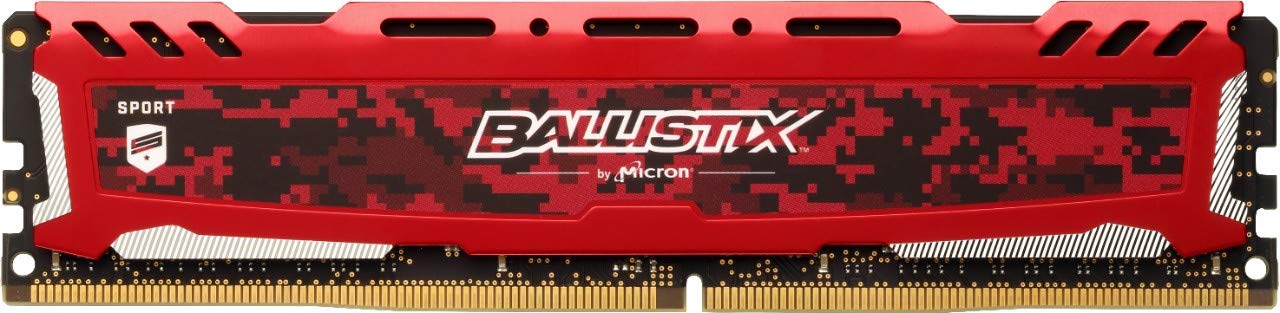 Crucial Ballistix Sport LT 3200 MHz DDR4 DRAM Desktop Gaming Memory Single 16GB CL16 BLS16G4D32AESE (Red)