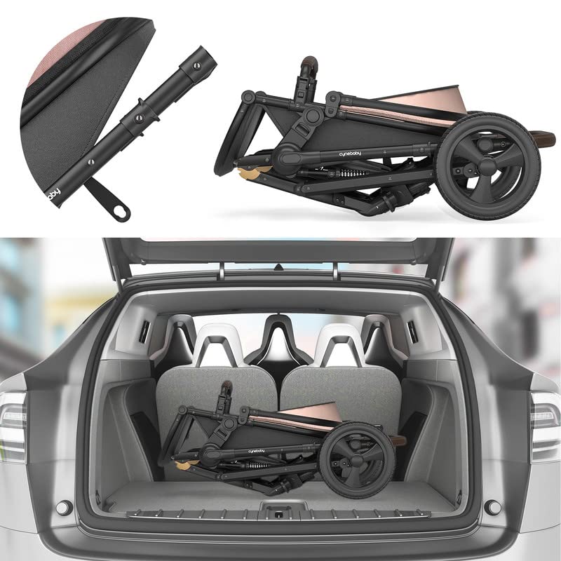 Baby Stroller for Newborn to Toddler, Cynebaby Bassinet Stroller Luxury Infant Pushchair Multi Position Reclining Pram with Mommy Bag/footmuff