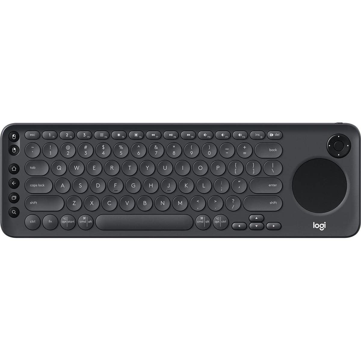 Logitech K600 TV - TV Keyboard with Integrated Touchpad and D-Pad Compatible with Smart TV - Graphite Black