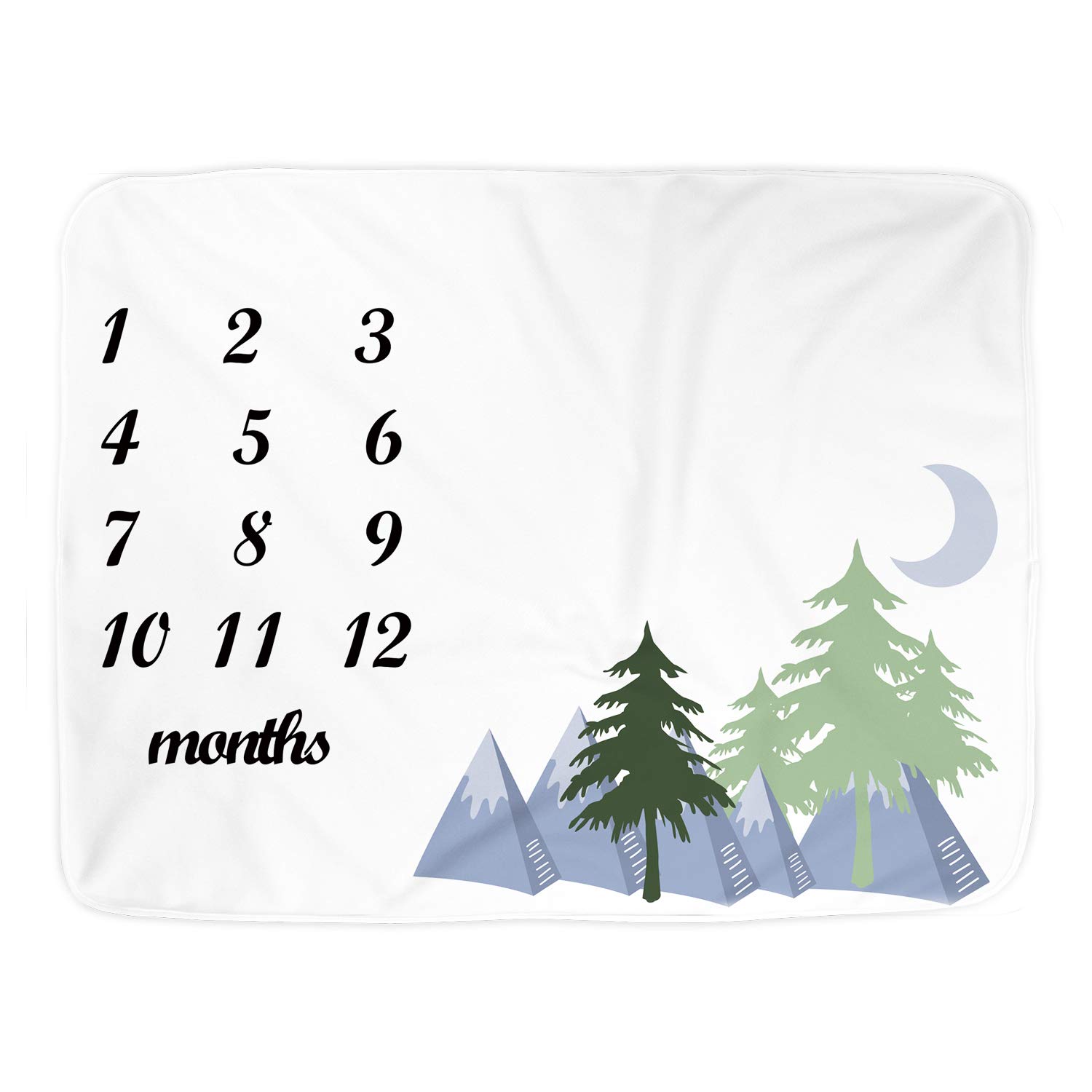 Kute 'n' Koo Baby Monthly Milestone Baby Blanket for Girl Boy, Large Personalized Photography Background Blankets, Thick Fleece for Mom Newborn (55''x47'')