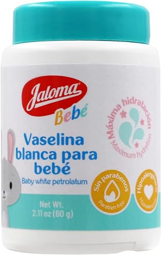 Jaloma Baby White Petrolatum, Prevents Diaper Rash, Softens Baby Skin, 3-Pack of 2.11 Oz, 3 Jars