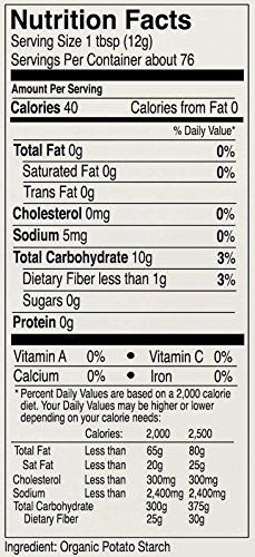 Anthony's Organic Potato Starch, Unmodified, 2 lb, Gluten Free & Non GMO, Resistant Starch
