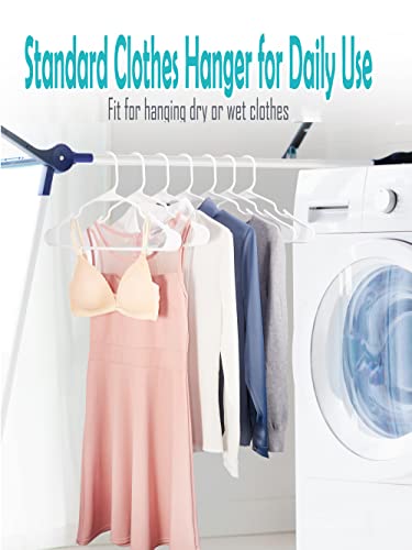 Smartor Plastic Hangers 30 Pack, White Clothes Hangers, Durable Coat Hanger for Closet, Thick White Hangers, Notched Hangers for Adult, Hanging Shirts, Blouses as Space Saving Hangers - White