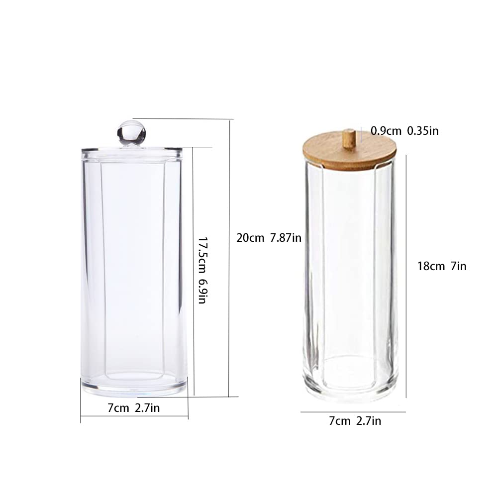 Cosmetic Organizer for Qtip Holder Dispenser Cotton Balls Cotton Swabs Clear Plastic Storage Box Makeup Organizer with Lid Cotton Swab Ball Pad Holder