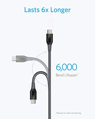USB C Cable, Anker Powerline+ USB-C to USB-A [10ft], Double-Braided Nylon Fast Charging Cable, for Samsung Galaxy S10/ S9 / S9+ / S8 / S8+ / Note 8, LG V20 / G5 / G6, and More (Gray)