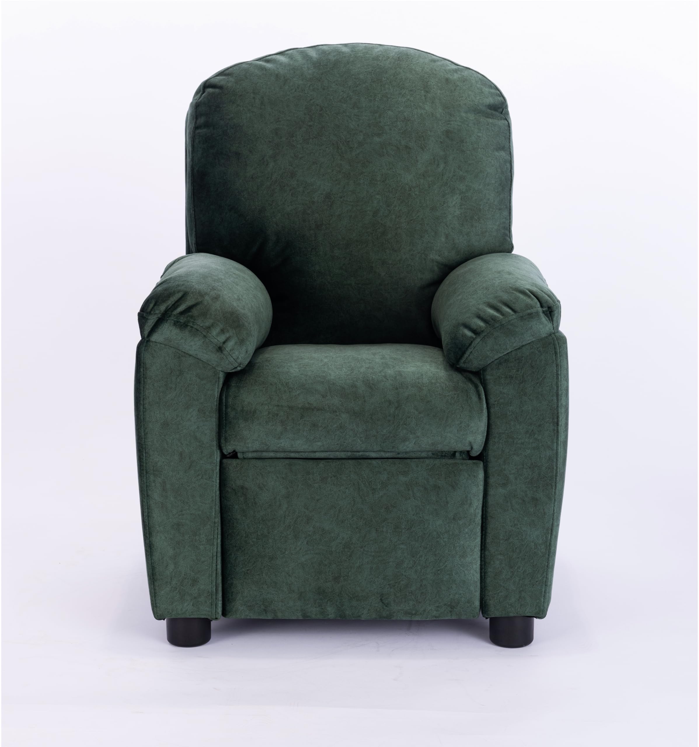 Q-Max Sofa Chair with Pillow Top Armrest and Footrest, Green Finish Children Recliner