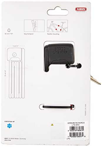 ABUS Bordo Ugrip Lite 6055/60cm Security Level 7 Bike Lock, Red