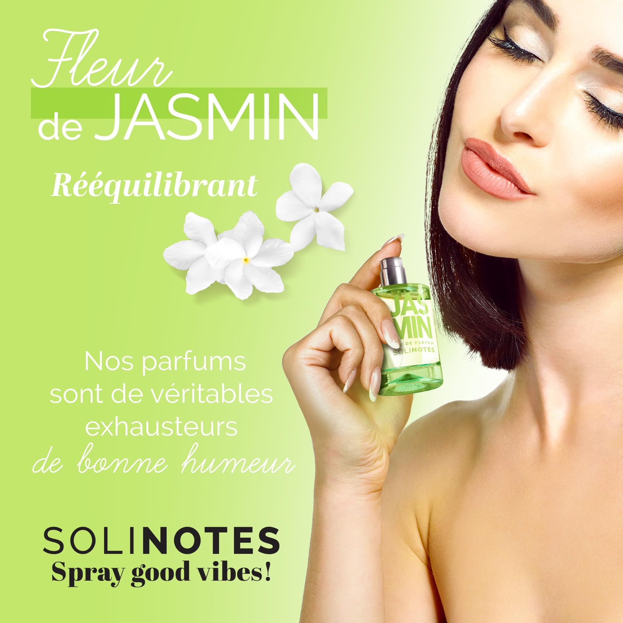 SOLINOTES Jasmine Flower Perfume for Women - Eau De Parfum | Delicate Floral and Soothing Scent - Made in France - Vegan - 1.7 fl.oz