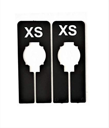 NAHANCO QSDBWKIT2, Black Rectangular Clothing Size Dividers with White Print for XS-XL, Kit of 25 (5 Sizes of 5 Each)
