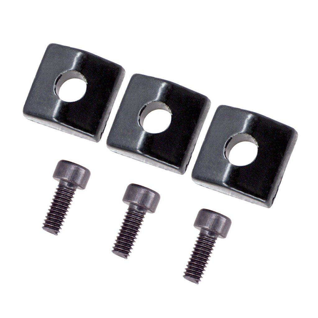 6 Pieces Electric Guitar Locking Nut Clamp with 6 Pieces Electric Guitar Locking Nut Screws fit for for Floyd Rose Tremolo Bridge Parts Silver (Black)