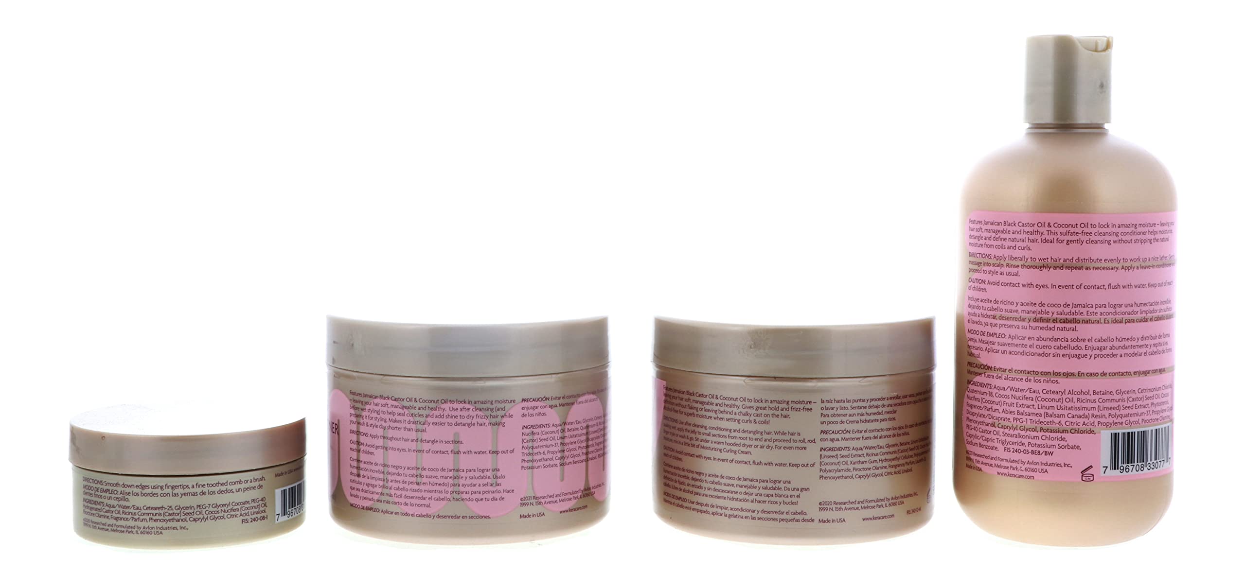 Keracare Hair Product Curl-Essence Moisturizing Bundle Combo Set (JELLY&CREAM&CONDITIONER&EDGE-GEL)
