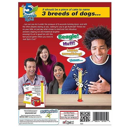 5 Second Rule Game - Simple Questions Card Game for Family Fun, Party, Kids, Travel, Game Night & Sleepovers - Think Fast and Shout Out Answers - For Ages 10+