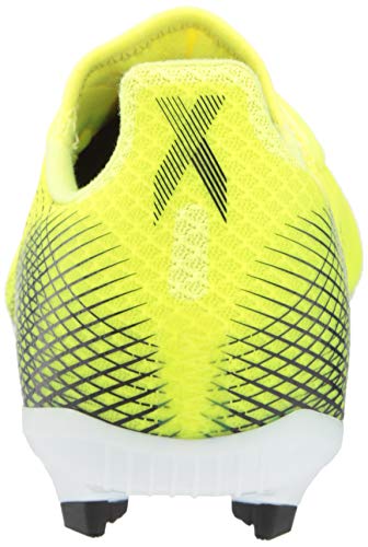 adidas Boy's X GHOSTED.3 Soccer Shoe, Solar Yellow/Black/Team Royal Blue(Firm Ground), 5.5 Big Kid