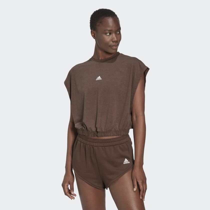 adidas Hyperglam Sleeveless Tee Women's, Brown, Size L