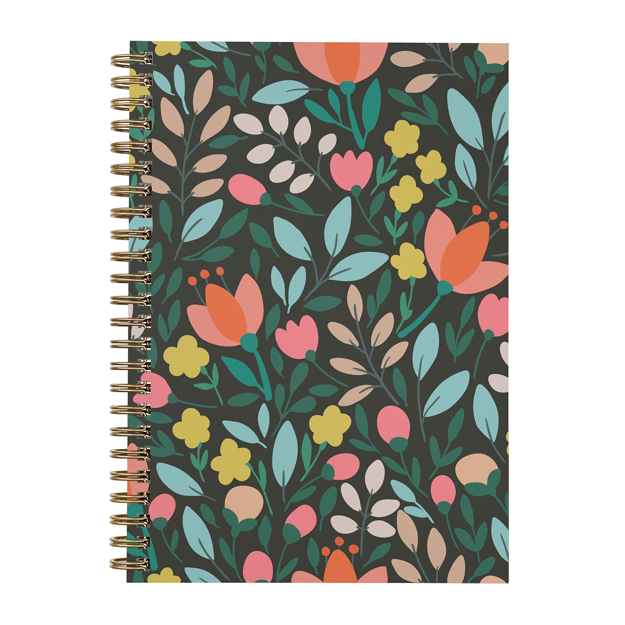 Academic Planner Yearly Monthly Weekly Daily Large Calendar Organizer by Bright Day Spiral Bound Dated Agenda Flexible Cover Notebook, June 2022 - July 2023, 8.25 x 6.25, Black Floral