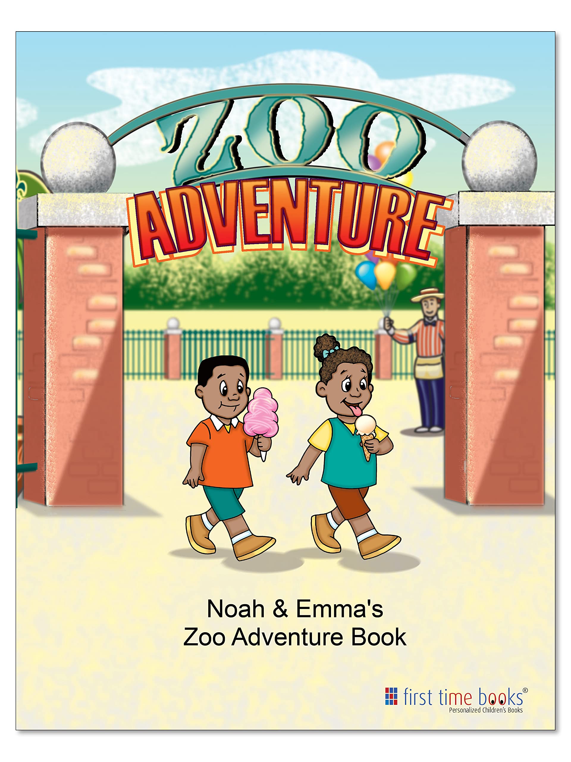 Personalized African American Childrenās Zoo Adventure Book ā Customize with Childās Name, Hair Color, Gender, and Ethnicity | 28-Page 8.5ā x 11ā Paperback by First Time Books