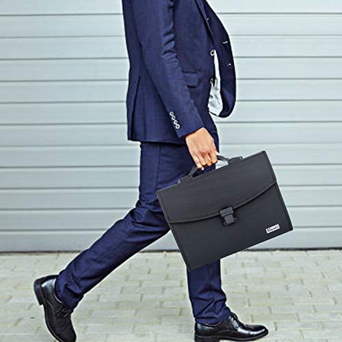 Uquelic 26Pockets Expanding File Folder - Upgraded Durable Buckle, Base with Ergonomic Portable Handle/Large A4 Letter Size Expandable File Organizer/Accordion Filing Document