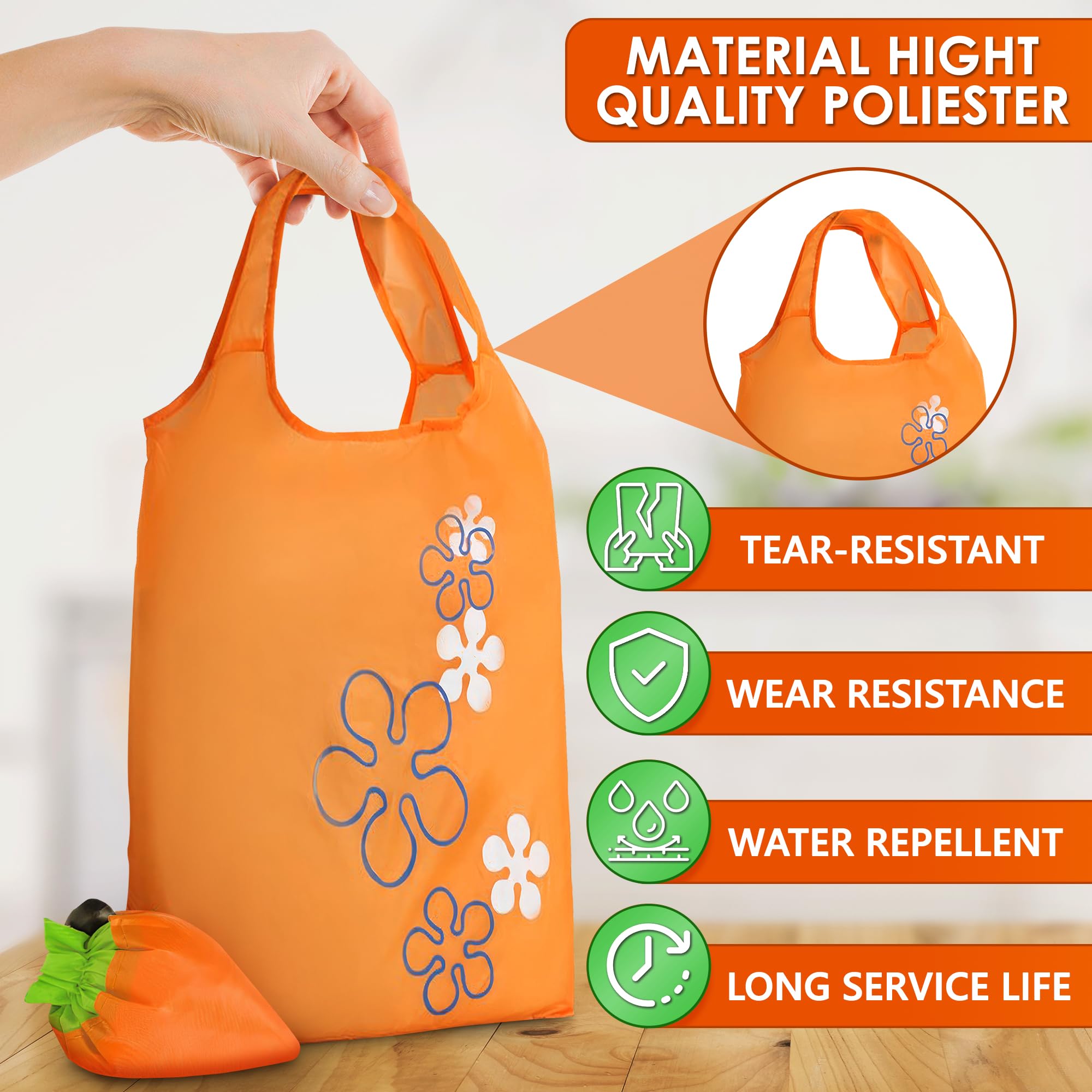 5 Pcs Cute Reusable Grocery Bags in Pouch - Fruit Shaped Reusable Bags With Handles Reusable Shopping Bags Foldable Fruit Tote Bag Washable Grocery Bags - Foldable Reusable Shopping Bag Folding Bags