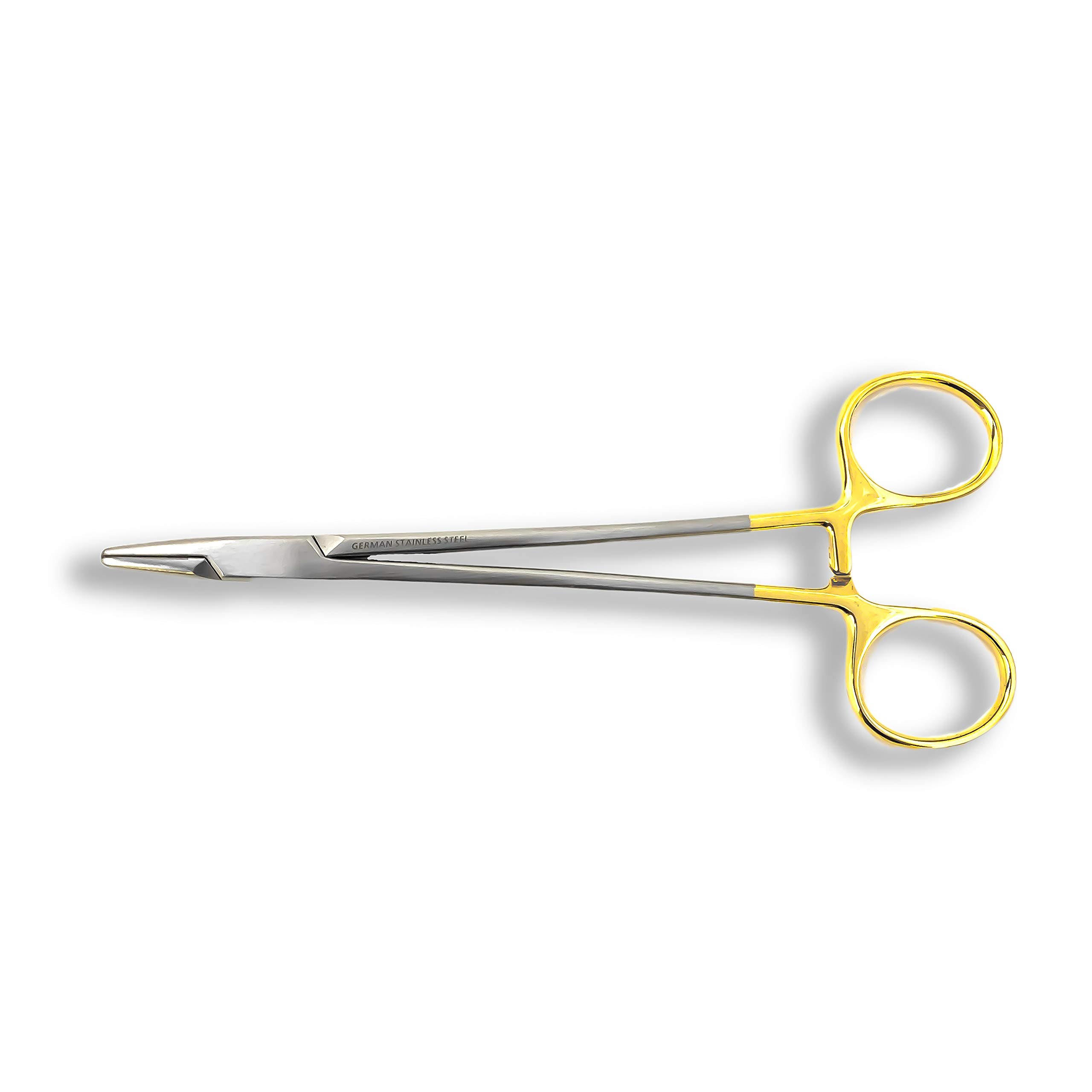 Cynamed TC Mayo Hegar Needle/Suture Holder Driver with Tungsten Carbide Inserts and Gold Rings - Premium Grade Instrument (7 in.)