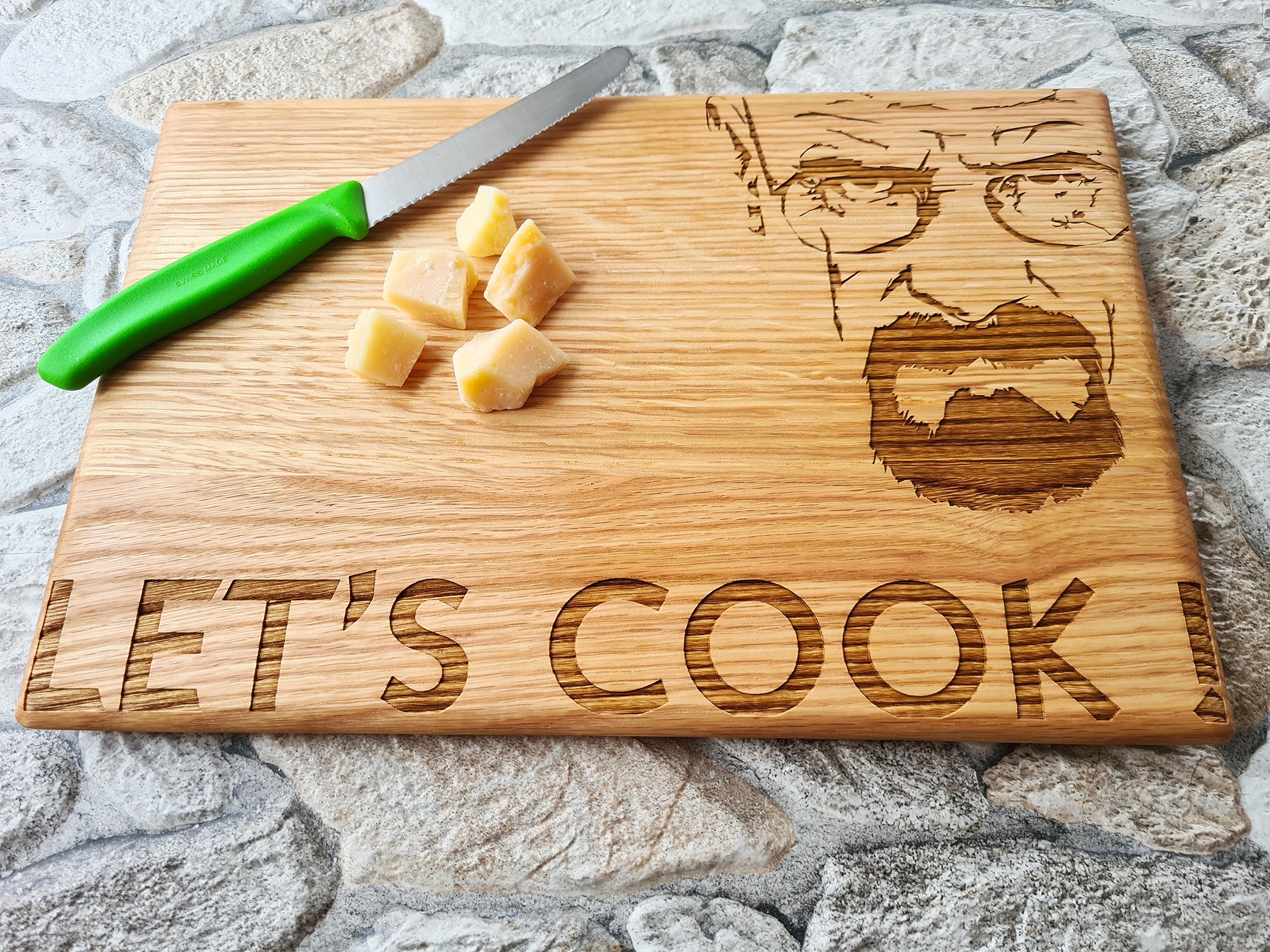 Algis Crafts | Cutting Board - LET'S COOK | Housewarming Gift for Newlyweds, Birthday, Wedding Gifts | Laser Engraved Board for Couples | Handmade Chopping Board For Kitchen