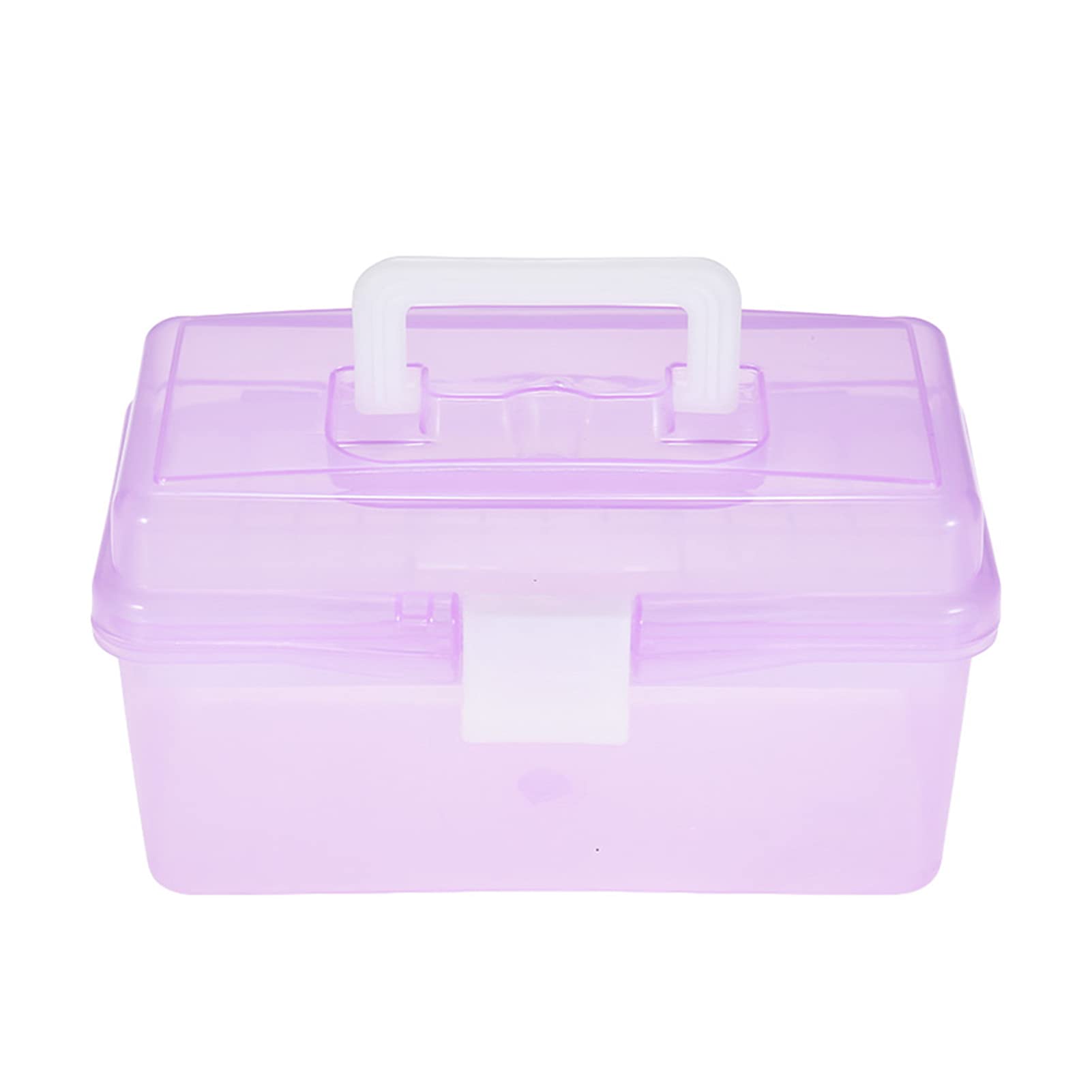 Craft Storage Container,SIUKE Clear Plastic Art Storage Box Watercolor Oil Painting Supplies Multipurpose Case Portable for Artists Students, Purple